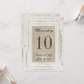 White Rustic Frame & Burlap Print Table Number For | Zazzle