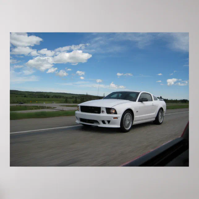 White Saleen Mustang Poster | Zazzle