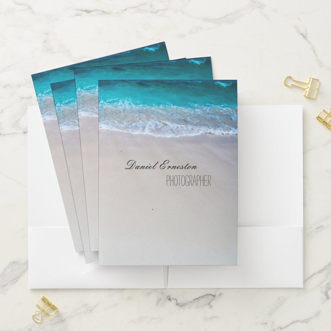 White Sand Beach Pocket Folder | Zazzle