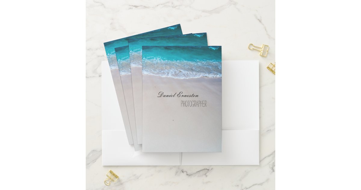 White Sand Beach Pocket Folder | Zazzle