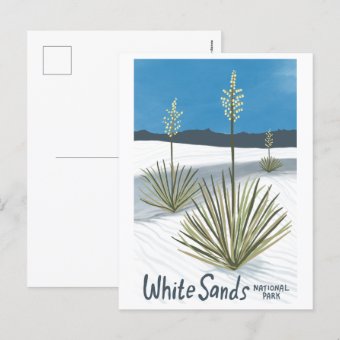 White Sands National Park New Mexico Gypsum Yucca Holiday Postcard | Zazzle