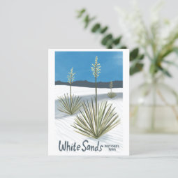 White Sands National Park New Mexico Gypsum Yucca Holiday Postcard | Zazzle
