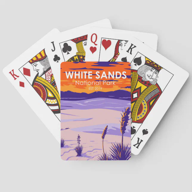 White Sands National Park New Mexico Vintage Poker Cards | Zazzle