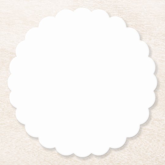 White Scalloped Round Paper Coaster | Zazzle.com