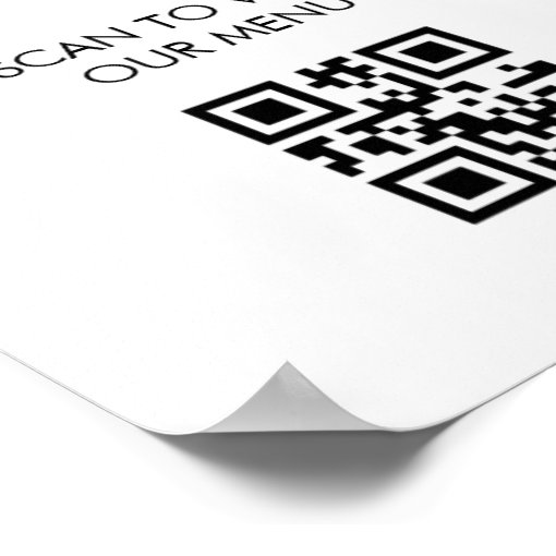 White Scan Me QR Code Price List Menu Poster | Zazzle