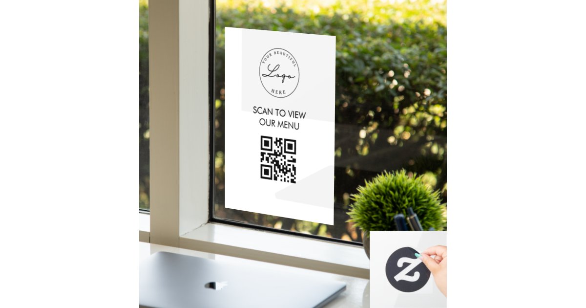 White Scan Me QR Code Price List Menu Sign | Zazzle