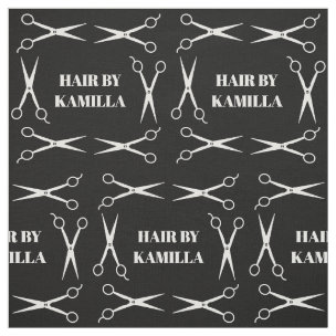 Barber Shop Hair Stylist Pattern Fabric | Zazzle