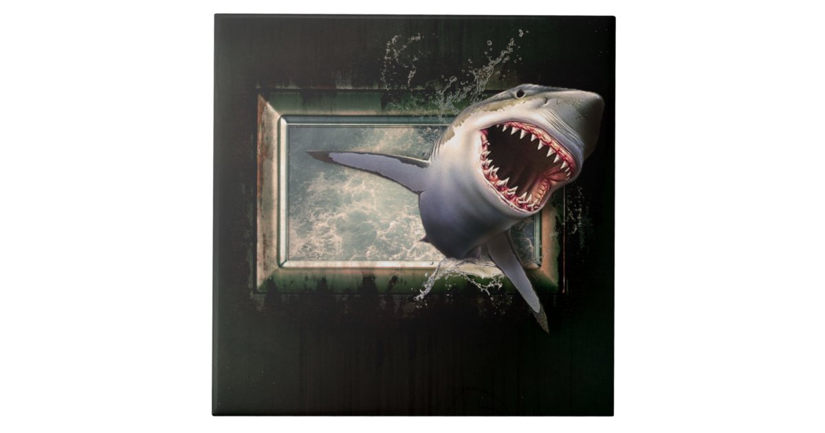 White Shark Ceramic Tile | Zazzle
