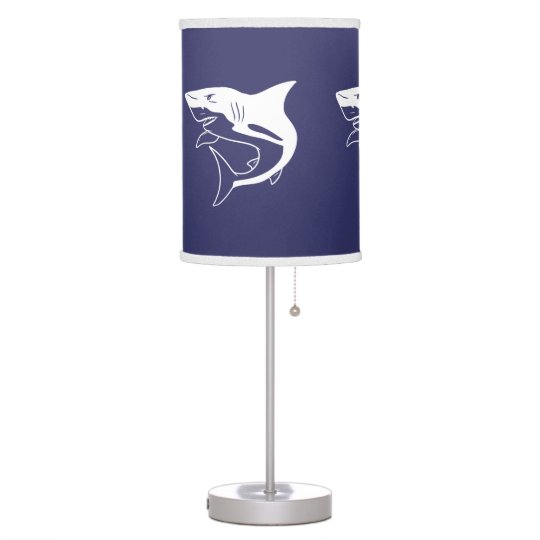 White Shark on blue background Table Lamp | Zazzle.com
