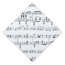 White Sheet Music Graduation Cap Topper | Zazzle