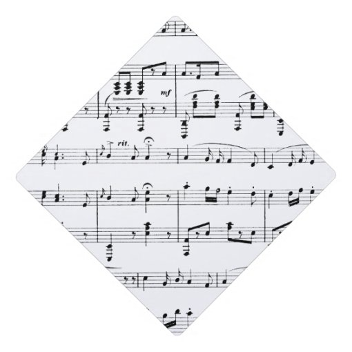White Sheet Music Graduation Cap Topper | Zazzle