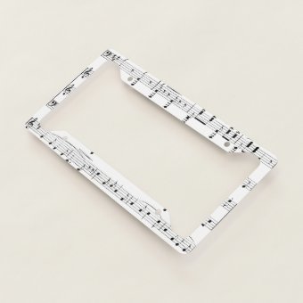 White Sheet Music License Plate Frame | Zazzle