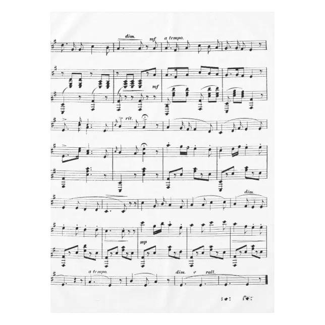 White Sheet Music Tablecloth | Zazzle