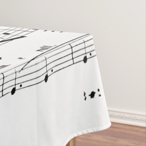 White Sheet Music Tablecloth | Zazzle