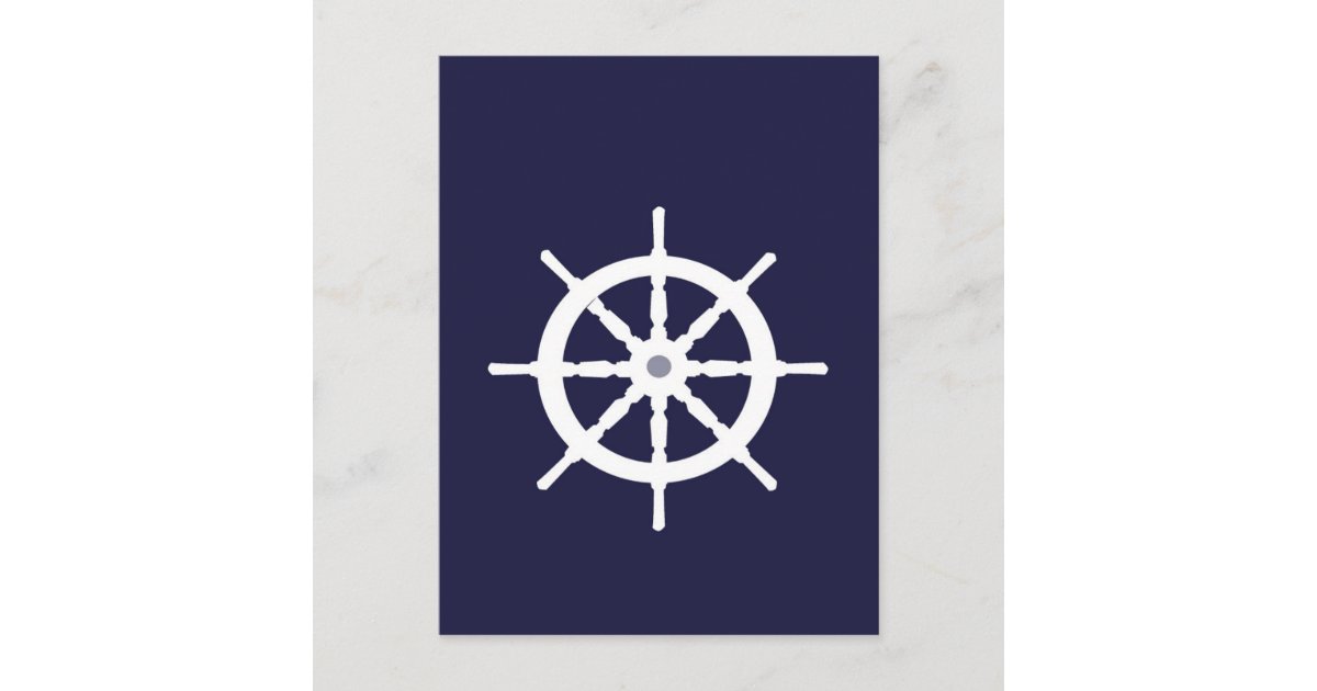 White ship's wheel. postcard | Zazzle