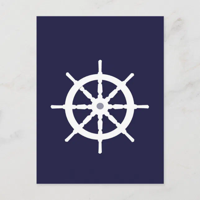 White ship's wheel. postcard | Zazzle