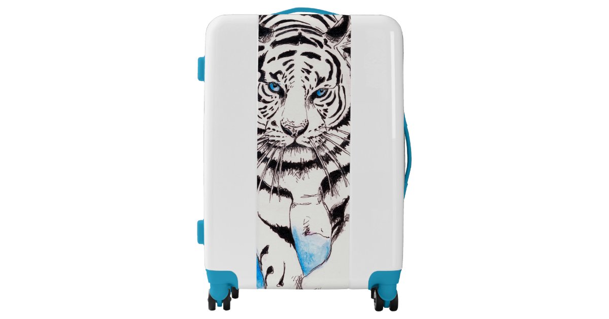 White Siberian Tiger Sow Luggage | Zazzle