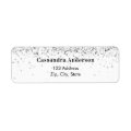 White silver glitter return address label | Zazzle