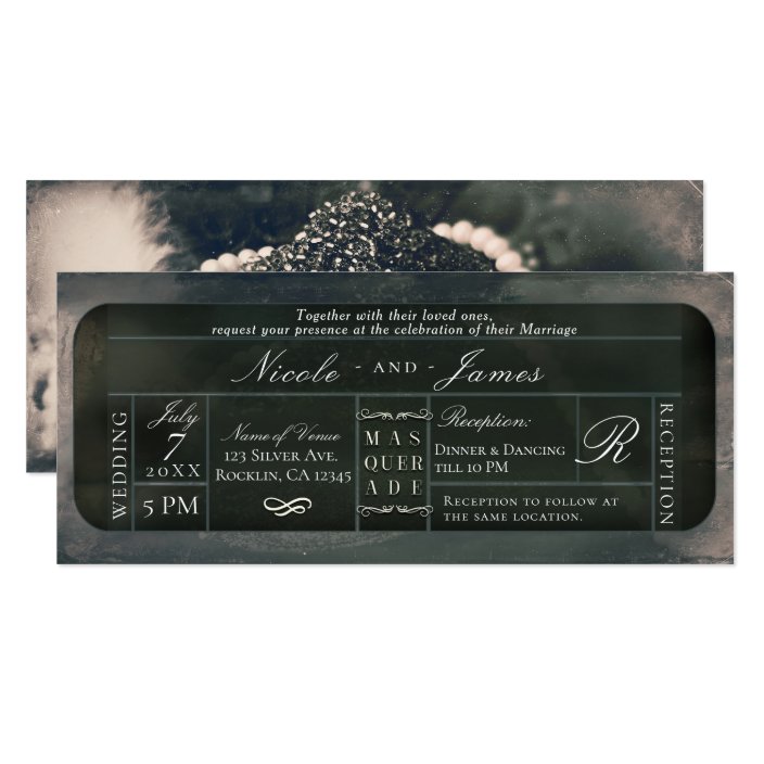 White Silver Sparkle Glitter VIP Ticket Wedding Invitation | Zazzle.com