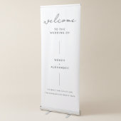 White Simple Modern Script Wedding Welcome Retractable Banner | Zazzle