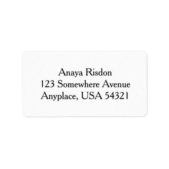 White Simple Plain Address Labels | Zazzle.com
