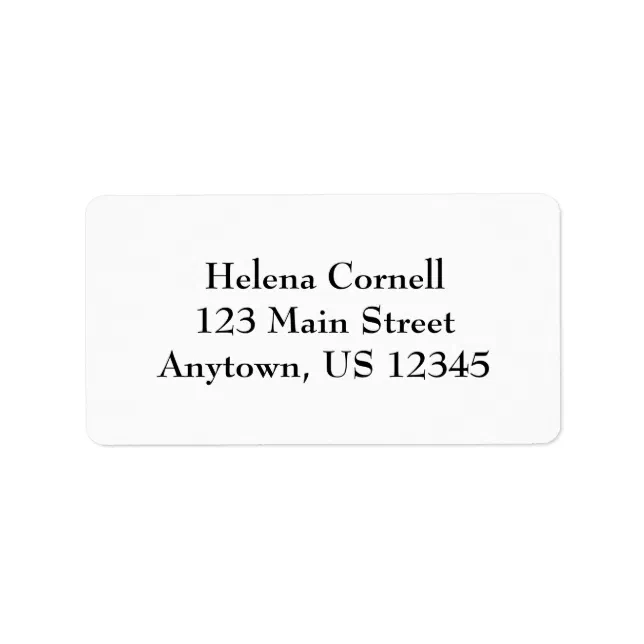 White Simple Plain Return Address Labels | Zazzle
