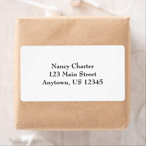 White Simple Plain Shipping Labels | Zazzle