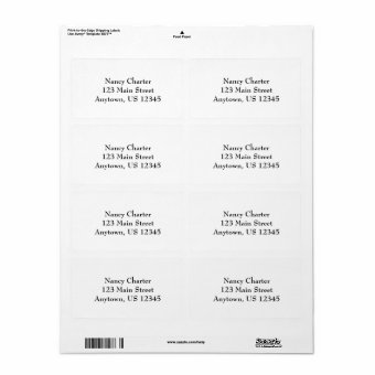 White Simple Plain Shipping Labels | Zazzle