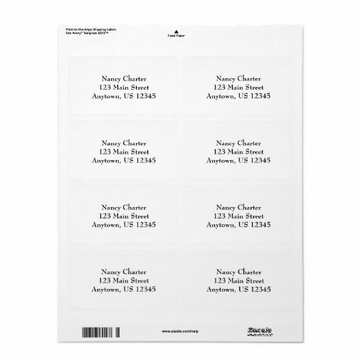 White Simple Plain Shipping Labels | Zazzle