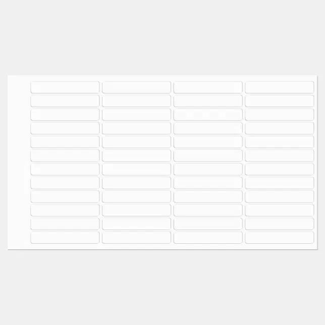 White Skinny Rectangle Waterproof Labels | Zazzle