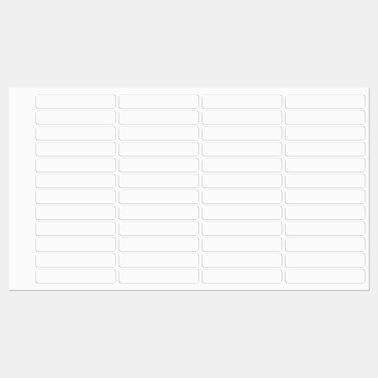 White Skinny Rectangle Waterproof Labels | Zazzle