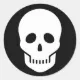 ☠ white skull classic round sticker | Zazzle