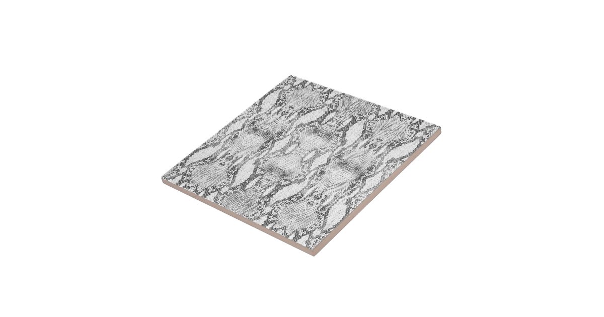 White Snake Skin Print Ceramic Tile | Zazzle