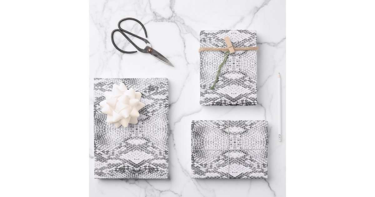 White Snake Skin Print Wrapping Paper Sheets | Zazzle