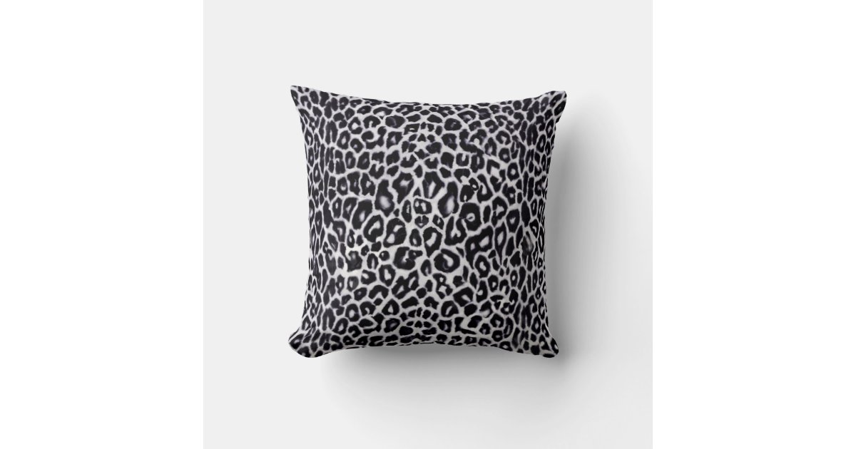 White Snow Leopard Animal Pattern Throw Pillow | Zazzle