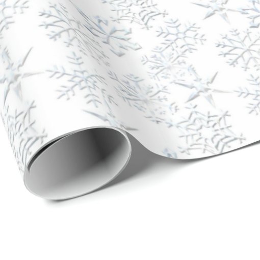 White Snowflake pattern Christmas wrapping paper | Zazzle
