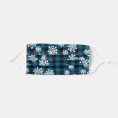 White Snowflakes On Blue Black Buffalo Lumberjack Adult Cloth Face Mask ...