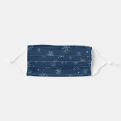White Snowflakes on Navy Blue | Winter Face Mask | Zazzle