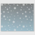 White Snowflakes on Silver Blue Wrapping Paper | Zazzle