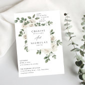 White Soft Floral & Eucalyptus Wedding V2 Invitation | Zazzle