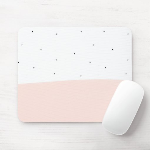 White & soft pink brushstrokes modern design mouse pad | Zazzle