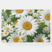 White spring floral white daisies greenery guest book | Zazzle