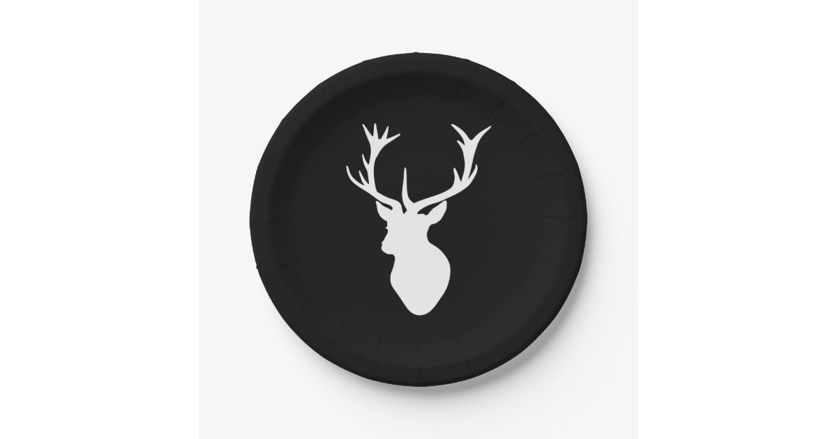 White Stag Head Paper Plates | Zazzle