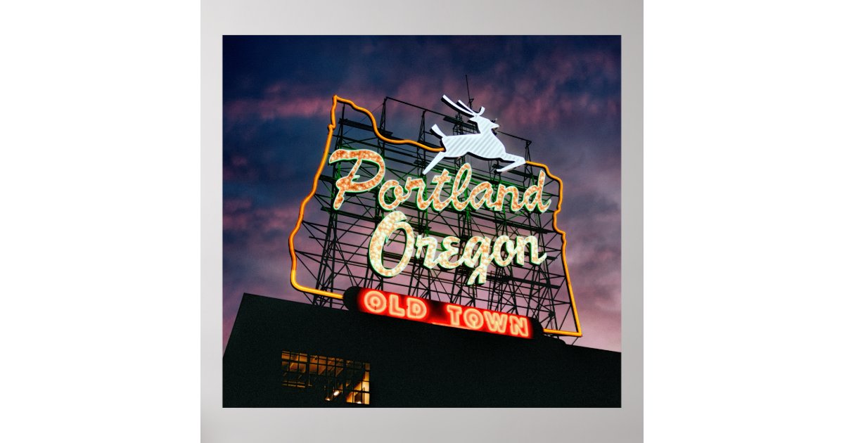WHITE STAG PORTLAND SIGN | Zazzle