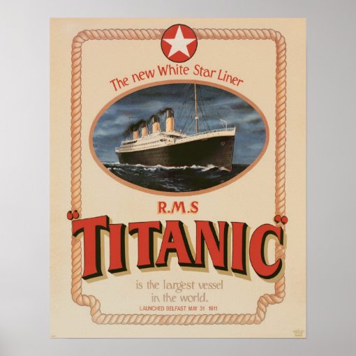 White Star Line RMS Titanic Poster | Zazzle