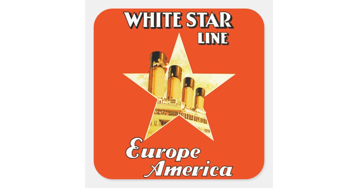 White Star Line Square Sticker | Zazzle