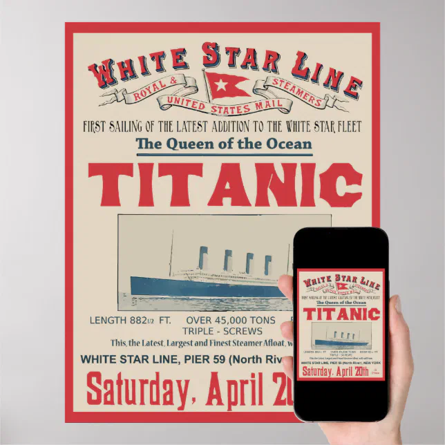 WHITE STAR LINE (Titanic) Poster | Zazzle