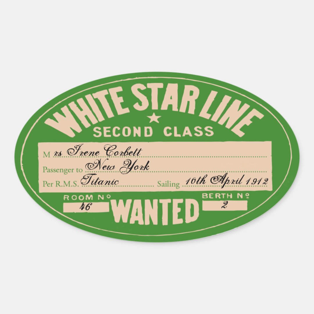 White Star Line (To customize) Oval Sticker | Zazzle