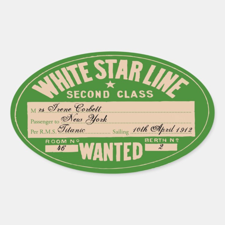 White Star Line (To customize) Oval Sticker | Zazzle