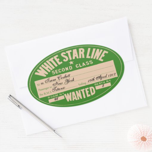 White Star Line (To customize) Oval Sticker | Zazzle